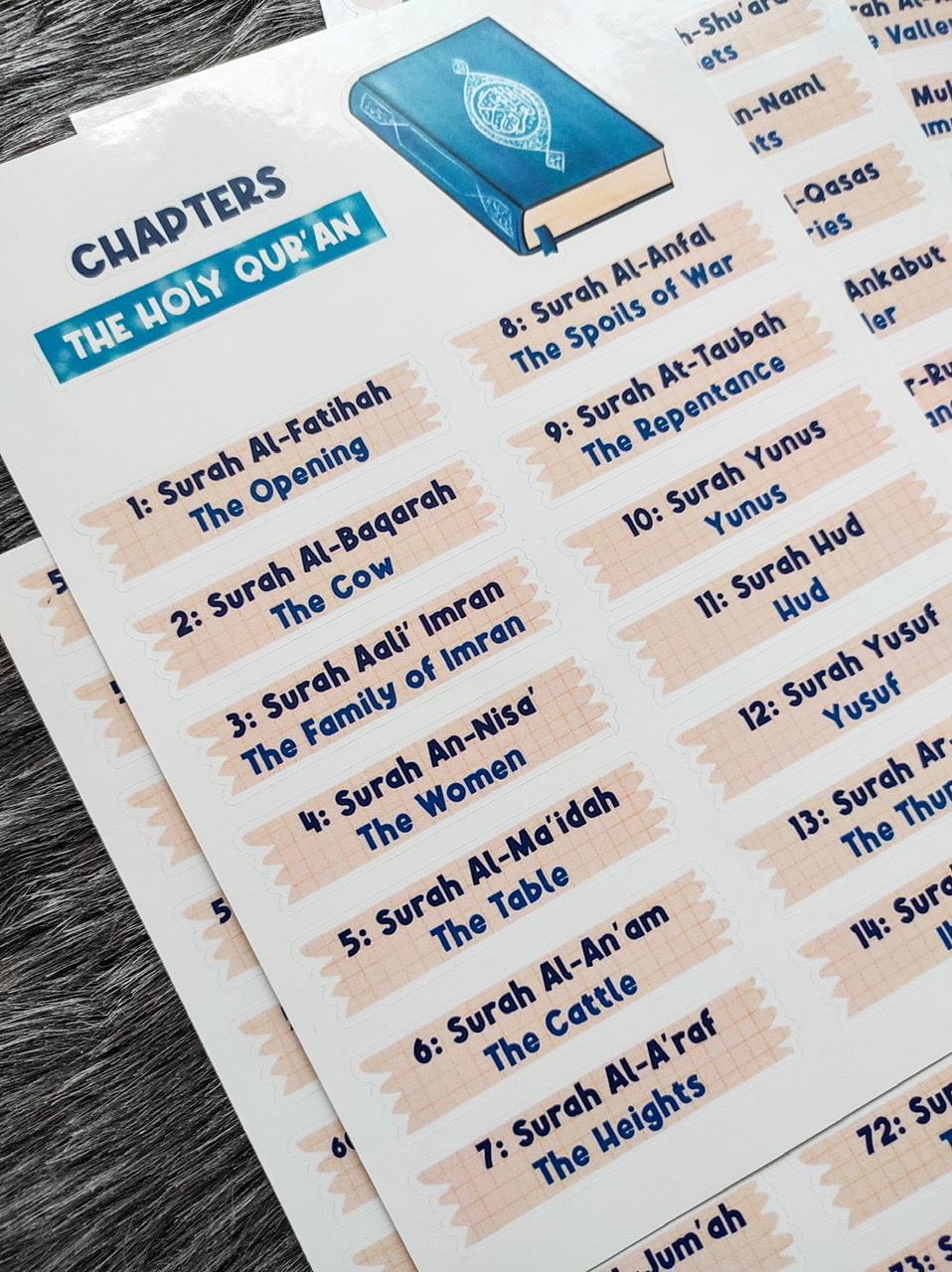 Chapters of the Holy Quran Sticker Pack – Islamic Stickers for Quran ...