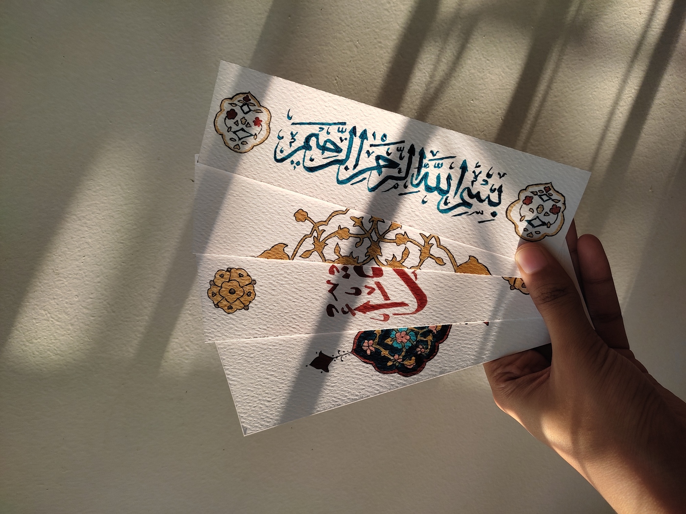 Arabic Calligraphy Bookmarks – Handcrafted Islamic Art on 300GSM Paper